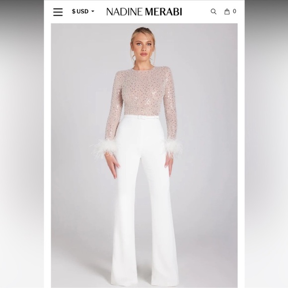 NADINE MERABI | Pants & Jumpsuits | Nadine Merabi Amelia Jumpsuit Size ...